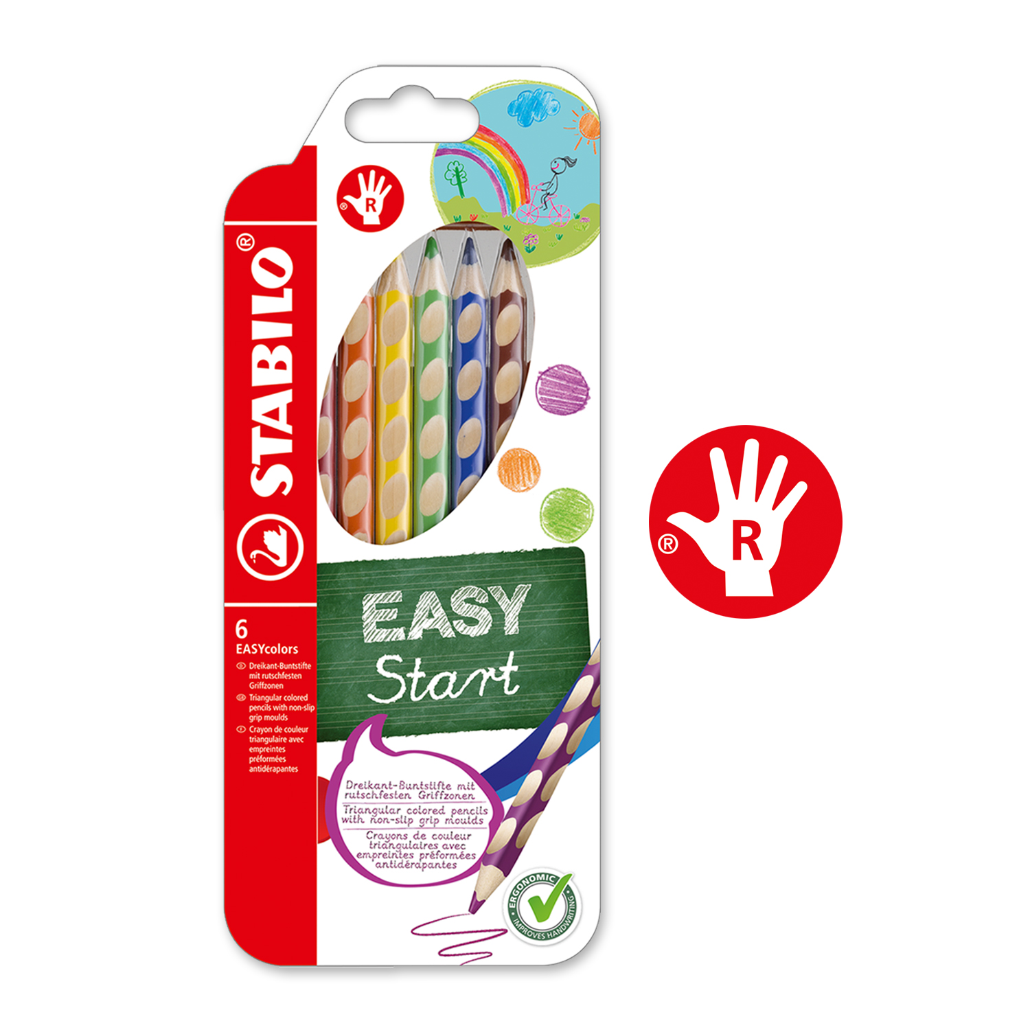 STABILO EASYcolors Color Pencil for Left / Right-handed Pencil Holder ...