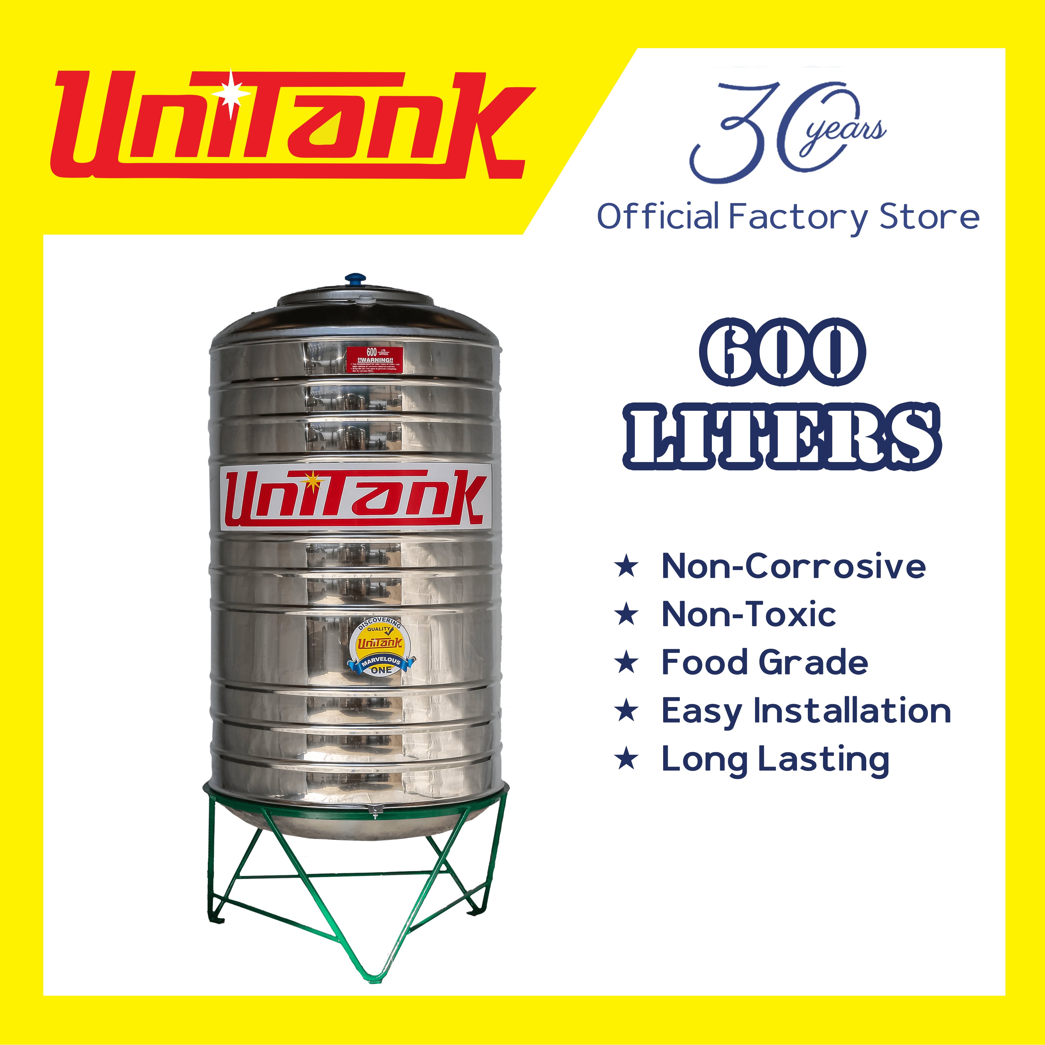 Unitank Vertical Stainless Steel Water Tank - 600 Liters | Lazada PH