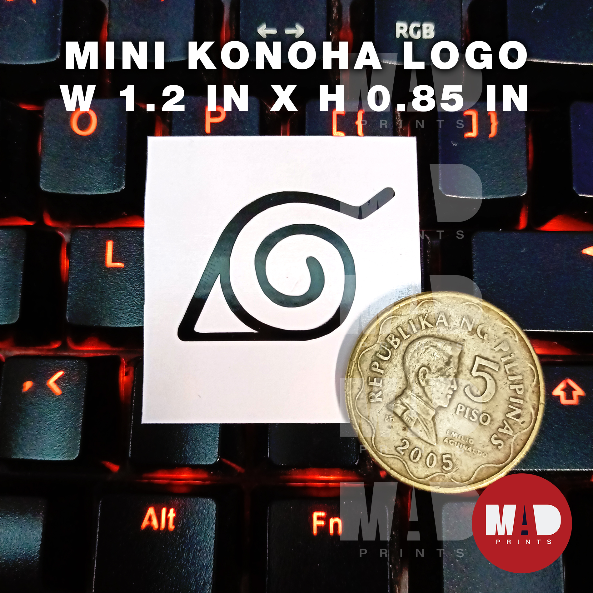 MINI - Naruto Konoha Leaf Logo Emblem Decal Sticker - SOLD PER PIECE ...