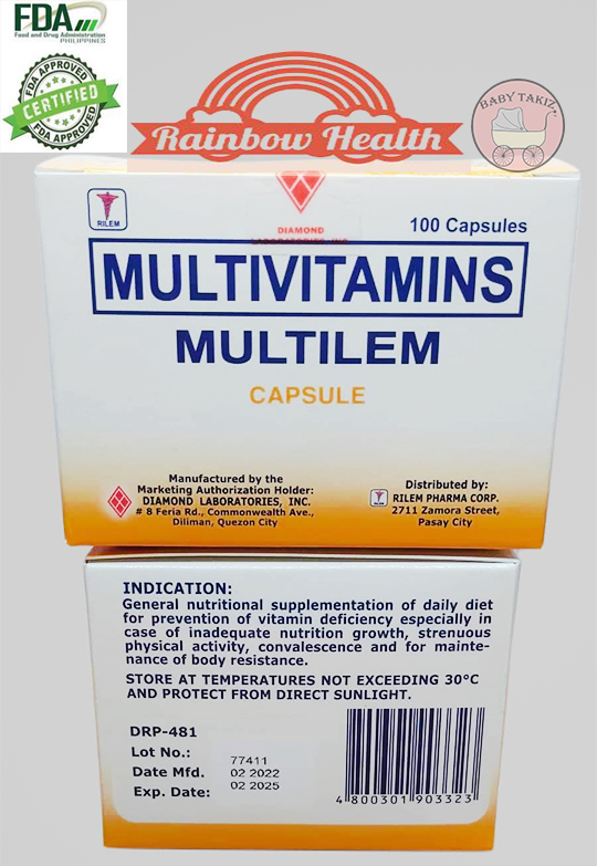 Multivitamin - Multilem 100 Capsules - Rainbowhealth | Lazada PH