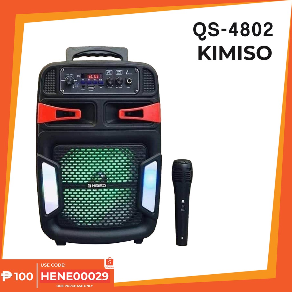 QS-4802 KIMISO 8'' Portable Karaoke Wireless Bluetooth Speaker W/ MIC ...