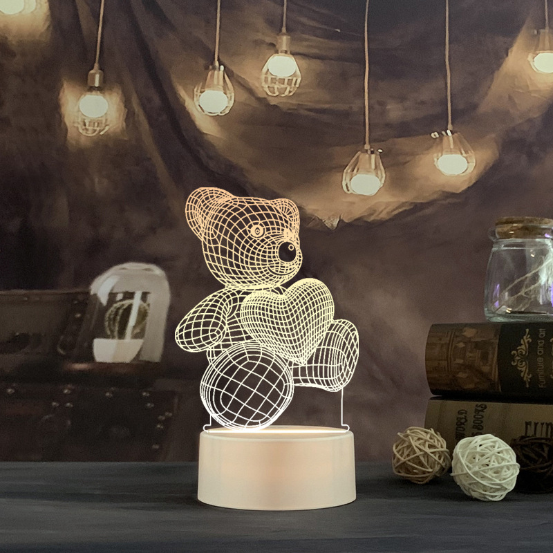 Best Gift Smart Home Creative Lighting Warm Yellow 3D Acrylic LED Night ...