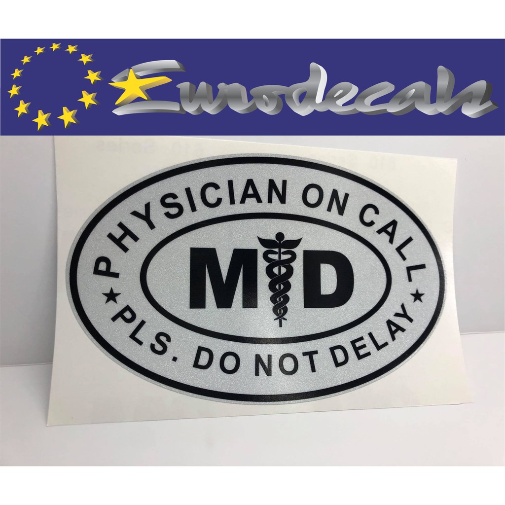 Eurodecals Physician on call MD Reflective Sticker durable | Lazada PH