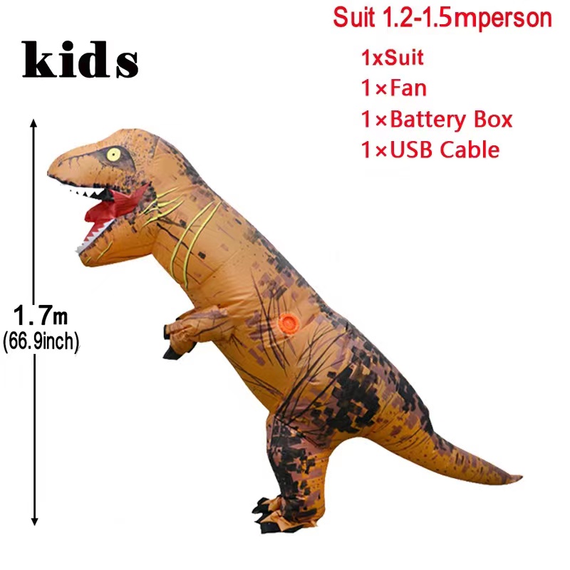 Inflatable Dinosaur Costume T-Rex Jurassic Fancy Costume For Kids Adult ...