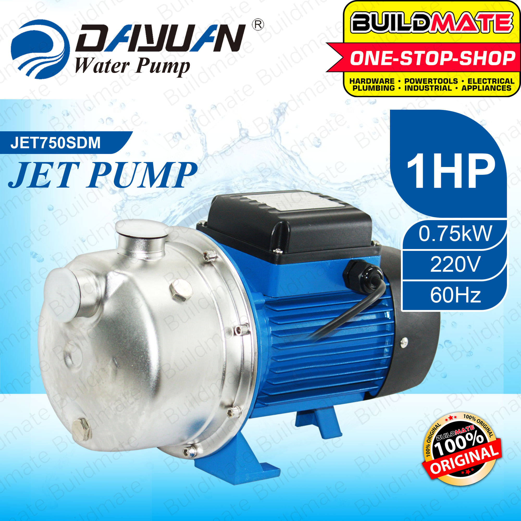 DAYUAN Italy Self Priming Water Booster Jet Pump Stainless Steel Body ...