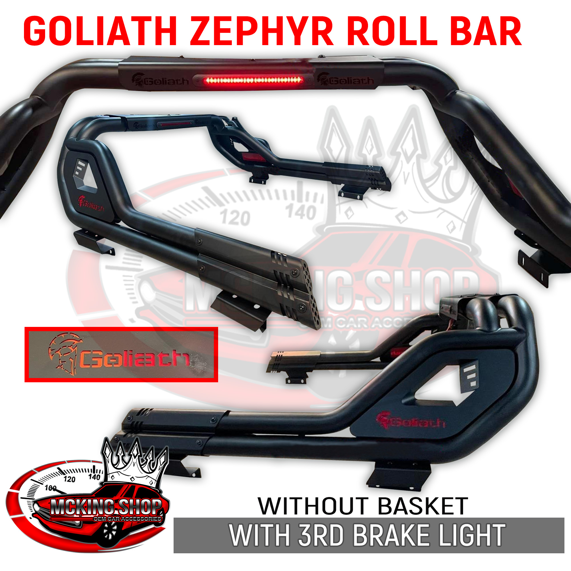 GOLIATH ZEPHYR Roll Bar without Basket with 3rd Brake Light (Black ...