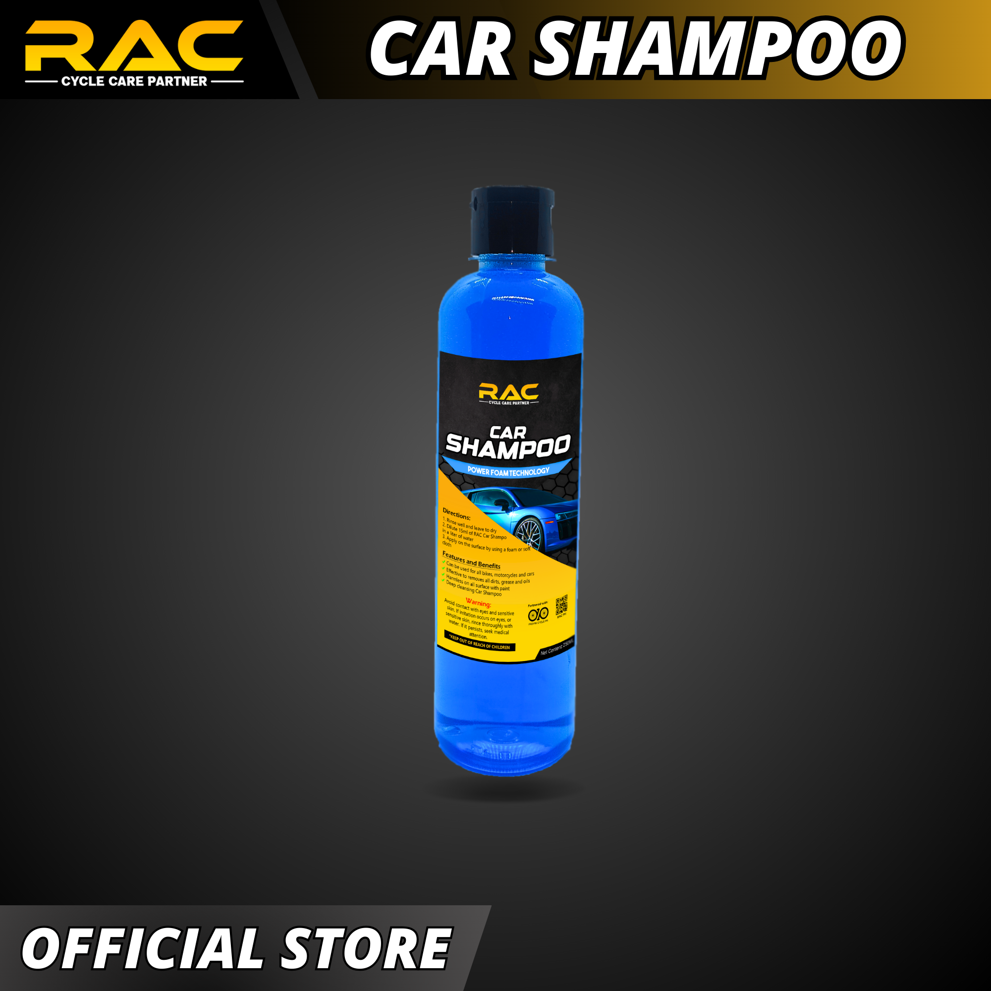 RAC 250ML Car Shampoo with Foam Booster | Lazada PH
