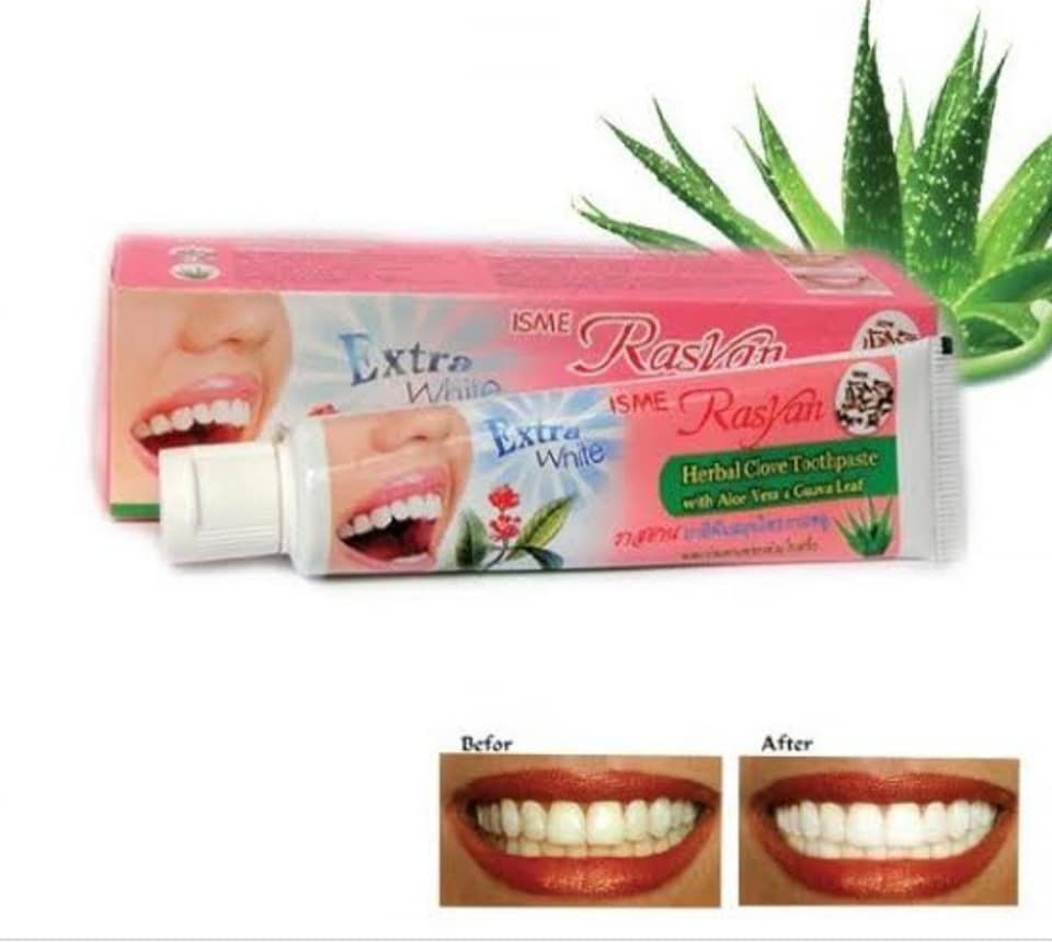 Extra White Isme RASYAN Herbal Clove Toothpaste with Aloe Vera & Guava ...