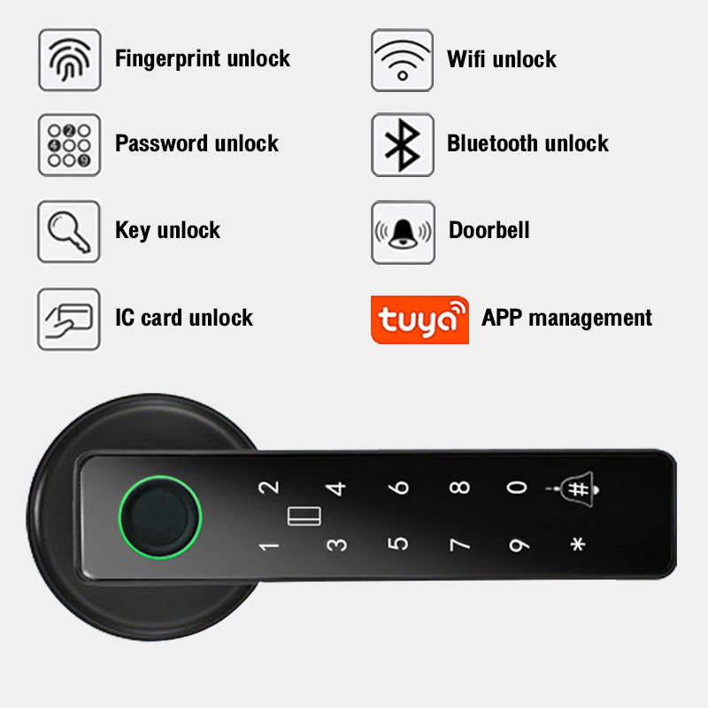 TUYA 8 in 1 Smart Door Lock Fingerprint Lock Electronic Digital ...