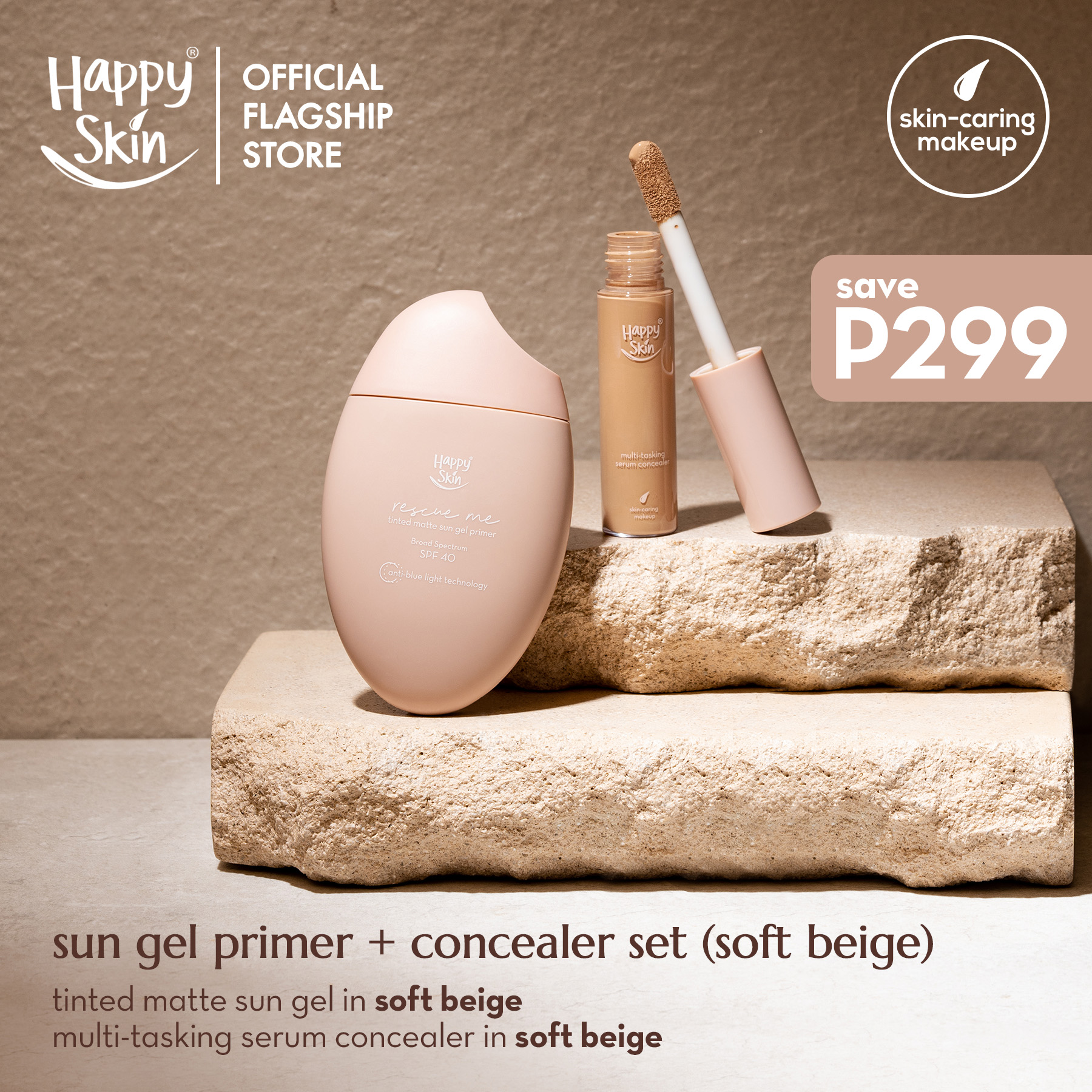 Happy Skin Tinted Matte Sun Gel Primer + Concealer Set | Lazada PH