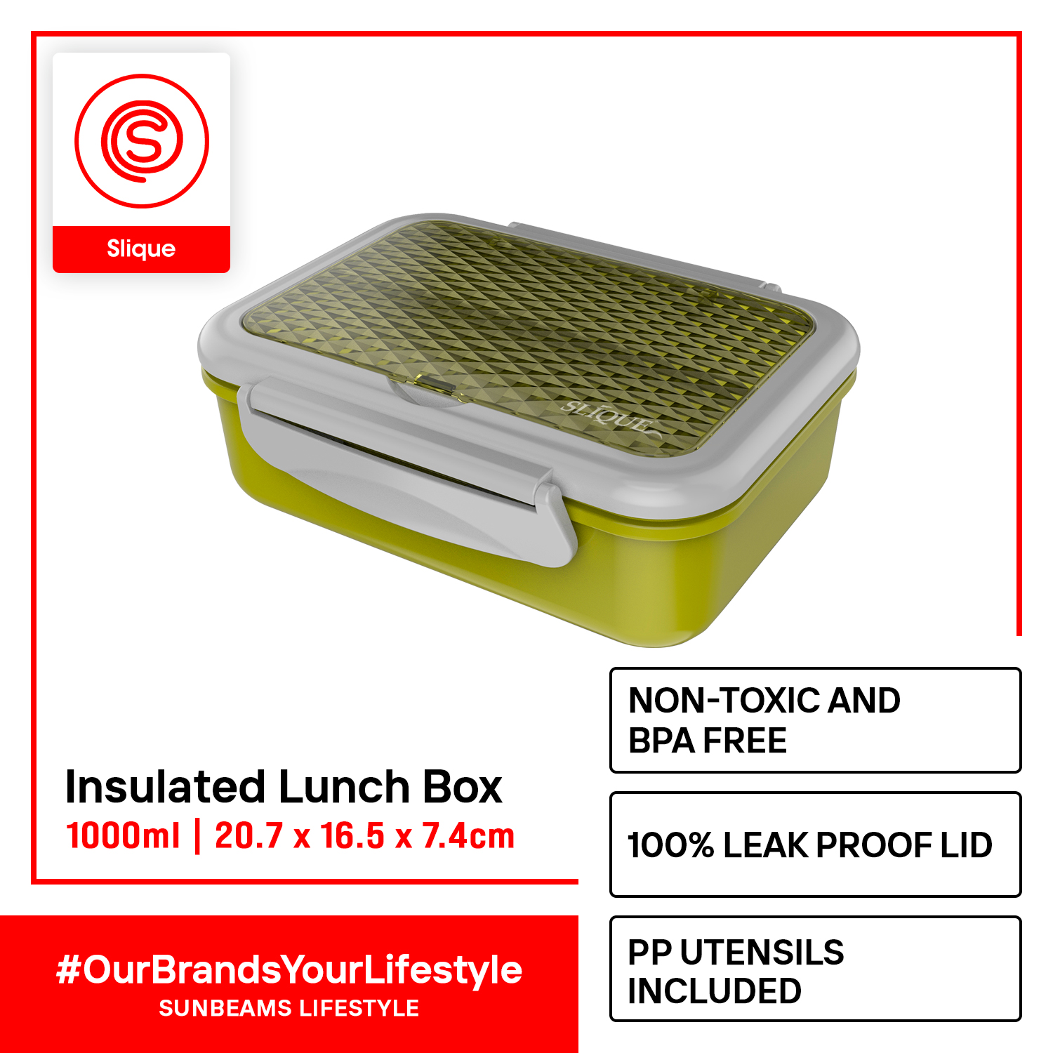 SLIQUE Premium Stainless Steel Insulated Lunch Box for Adult & Kids ...