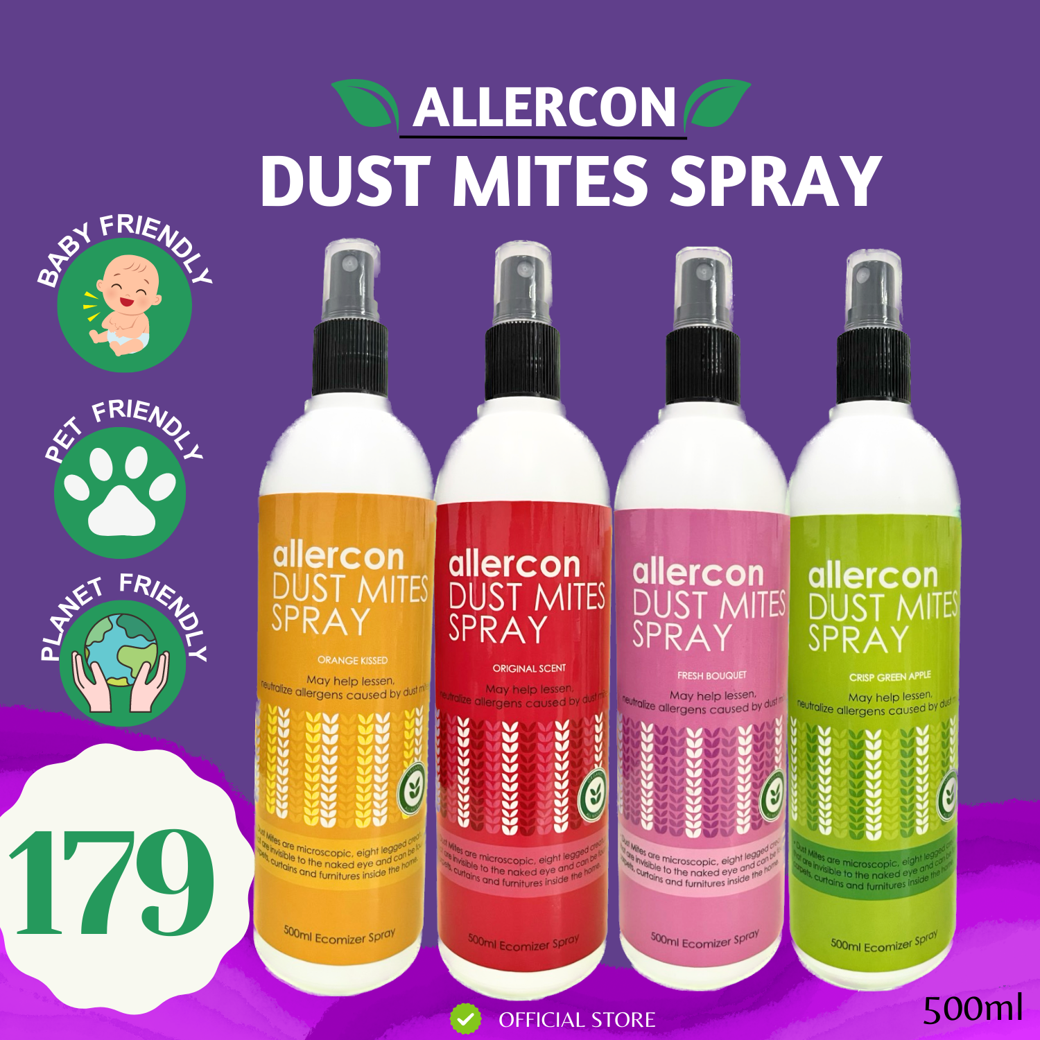 ALLERCON DUST MITES SPRAY 500ML | Lazada PH