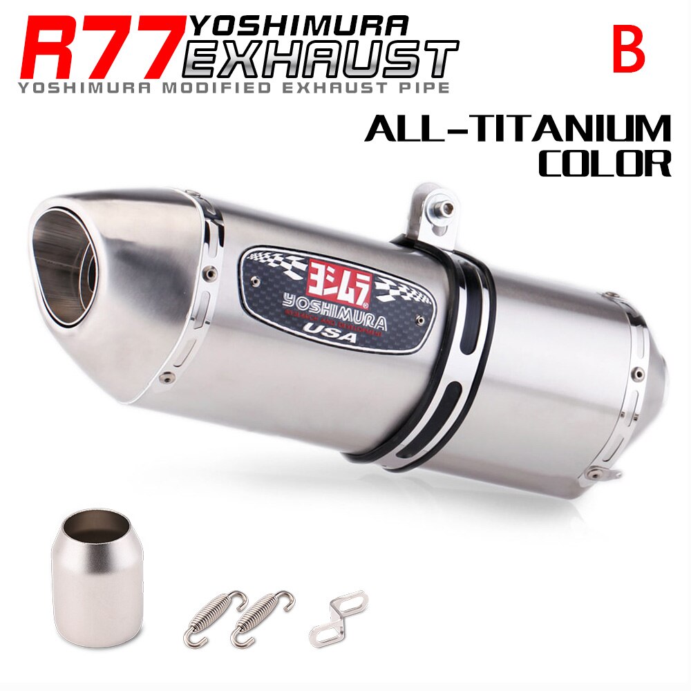 Yoshimura มอเตอร์ไซค์อเนกประสงค์4 51มม. ท่อไอเสียที่ปรับเปลี่ยน R77 Db Killer Silencer สำหรับฮอน ...