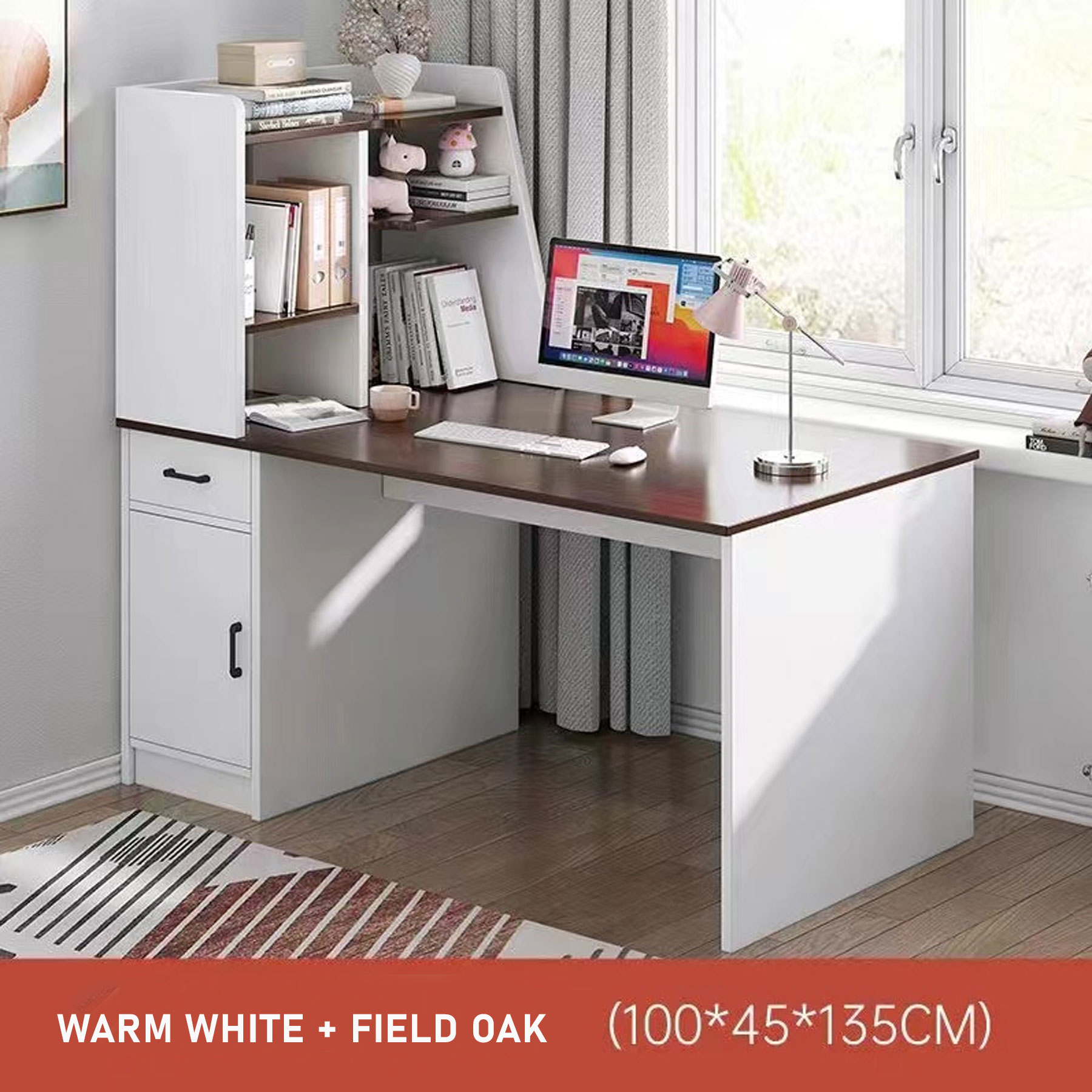 RIGHTCLICK Computer Desk Writing Study Table Office With Drawers Book ...