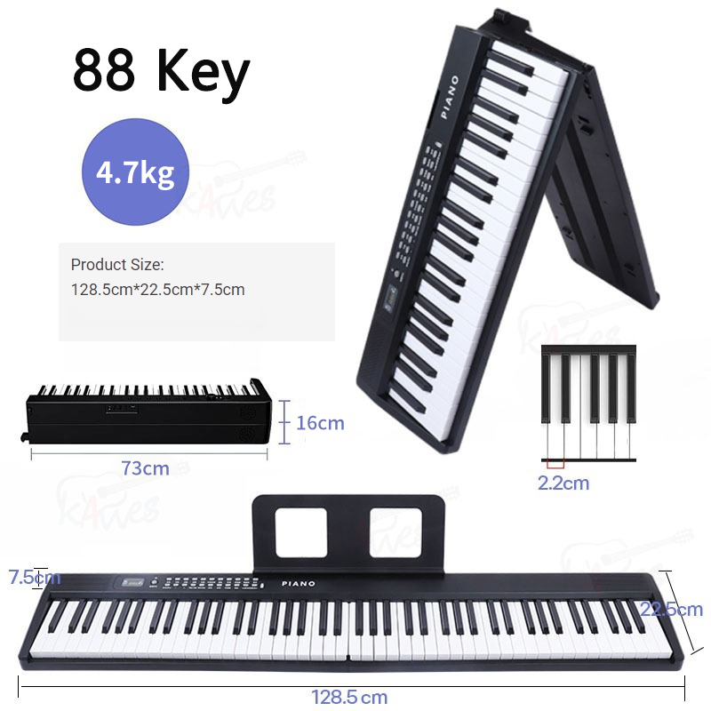 KAWES Digital 88 / 61Keys Foldable Piano Keyboard Electric Keyboard ...