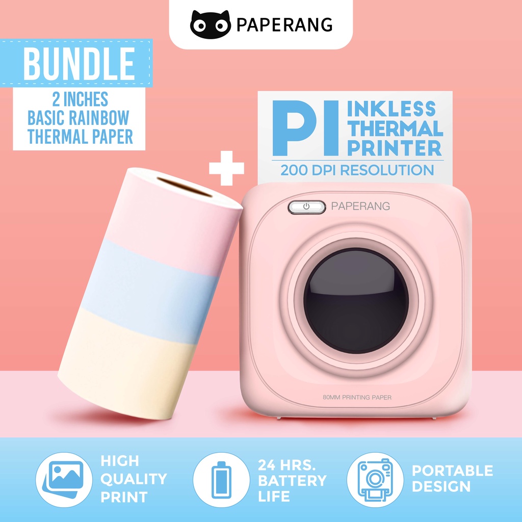【sfVXczJb】2022 new Paperang P1 Portable Thermal Printer with Free Roll ...