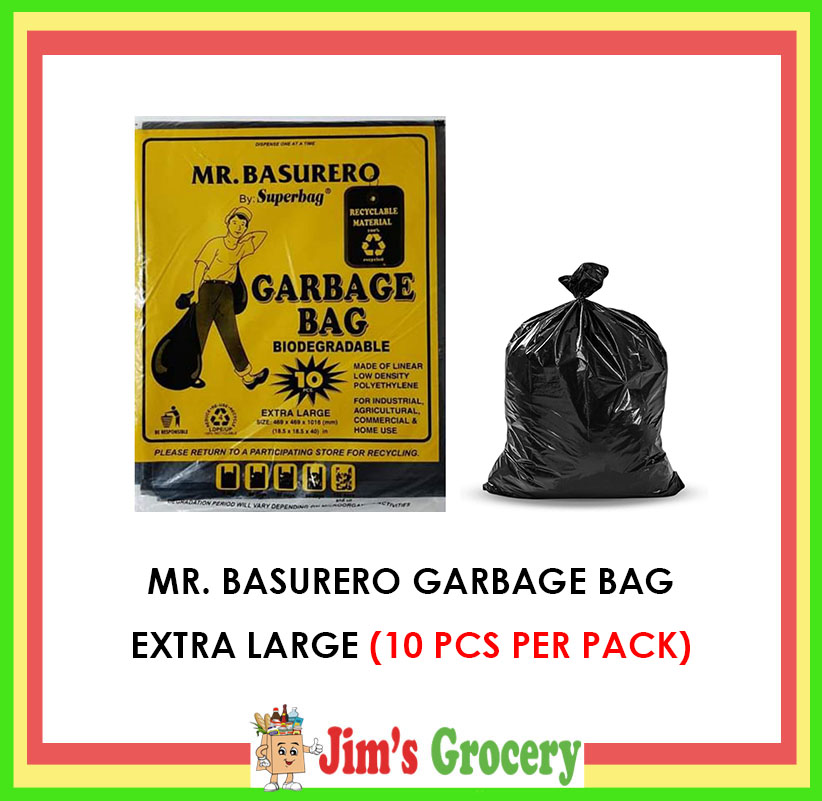JIMS MR. BASURERO GARBAGE BAG BLACK EXTRA LARGE 10's (2 packs) | Lazada PH