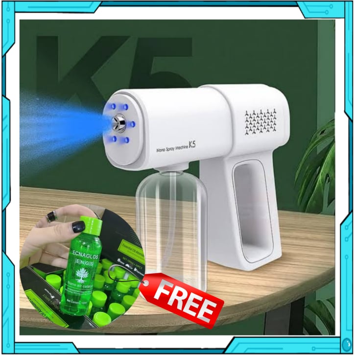Original K5 Nano Spray Gun with FREE SOLUTION | Wireless Atomized Disinfection Sprayer Gun ...