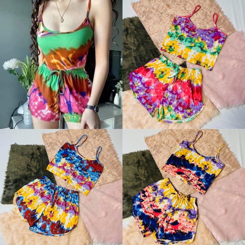 MISSY Tie Dye Spaghetti Terno Shorts Coordinates | Lazada PH