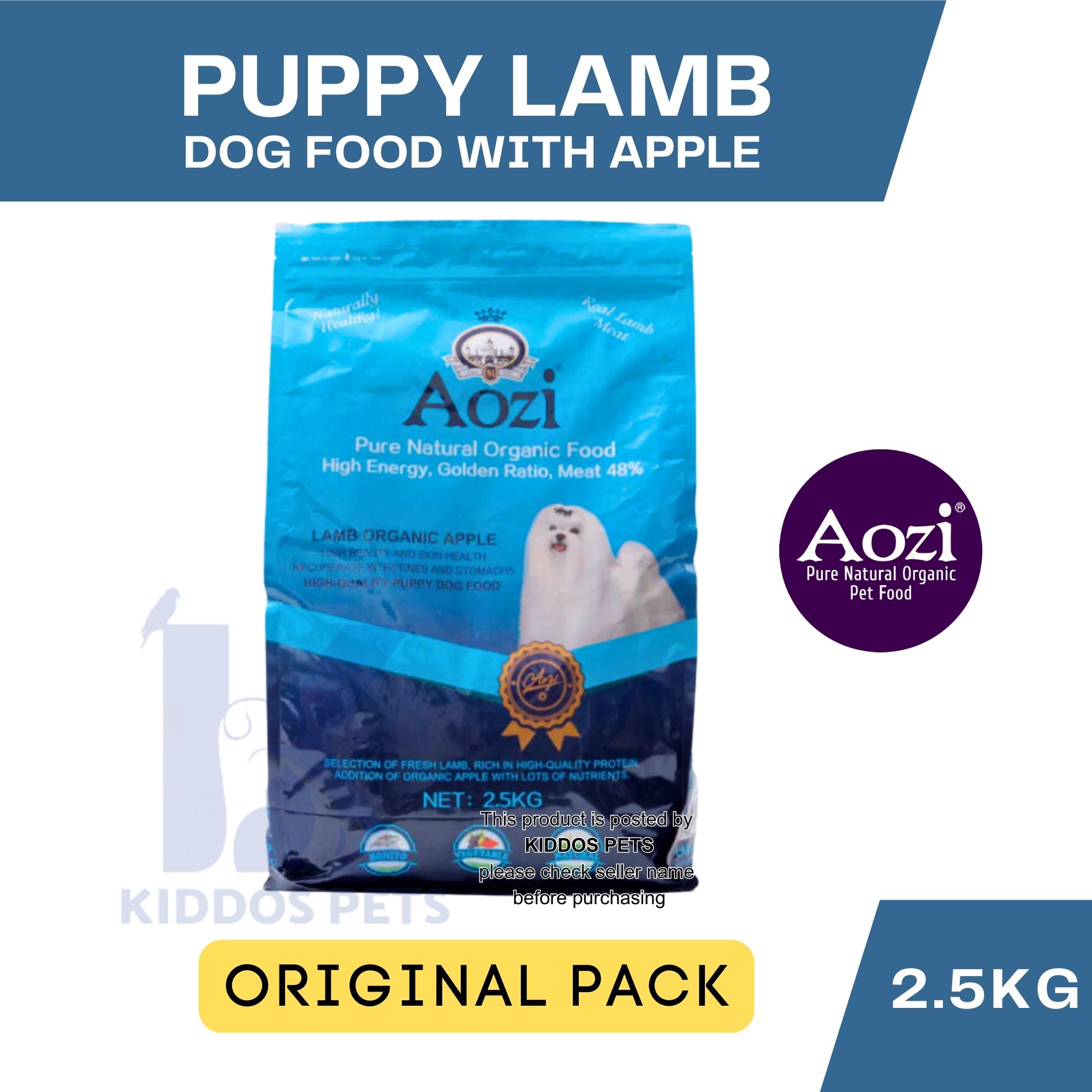 Aozi Original Packaging 2.5kg Pure Natural Organic Dry Food Dog Food ...
