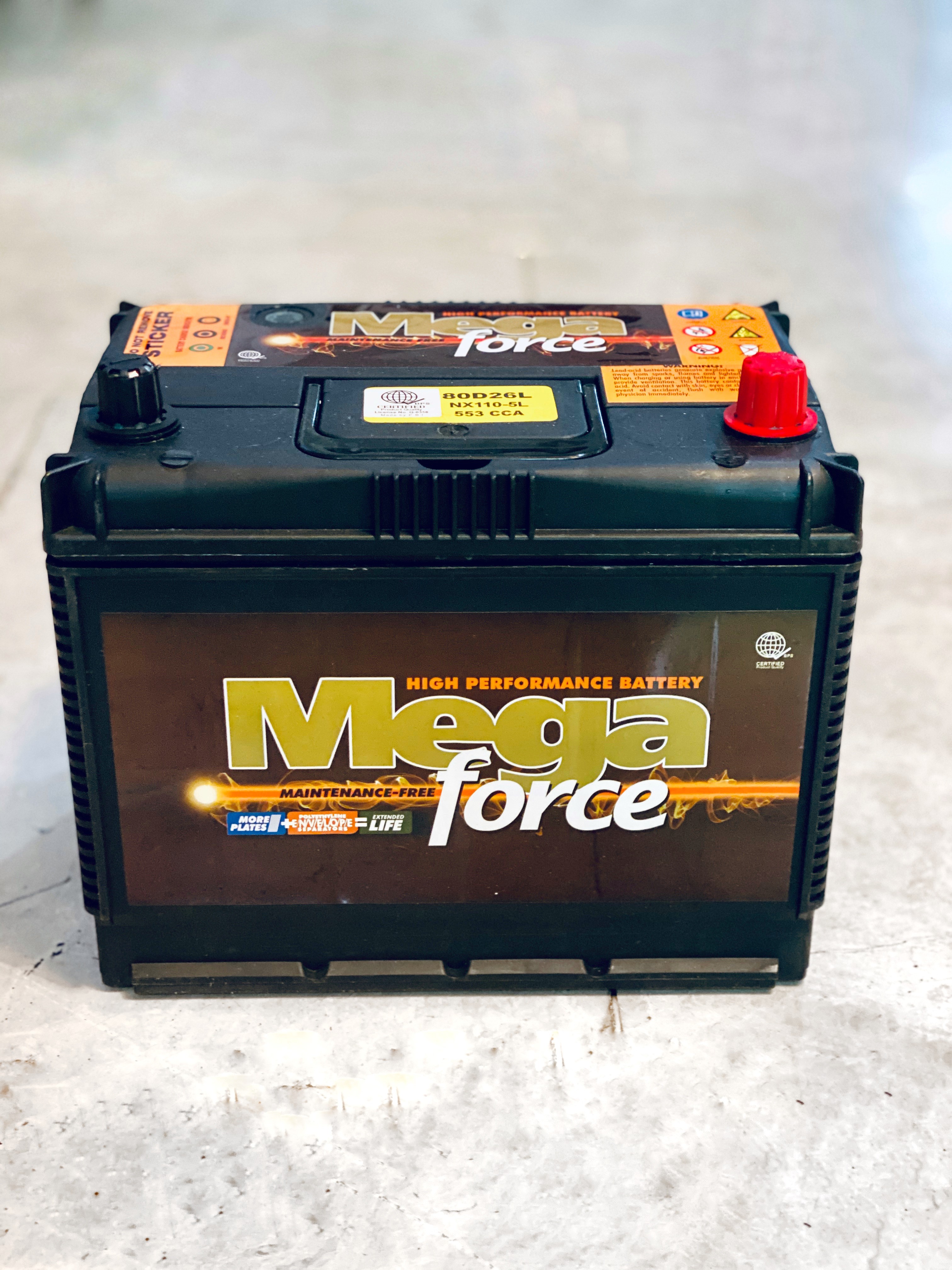 Megaforce NX110-5L 80D26L automotive battery car battery - maintenance ...