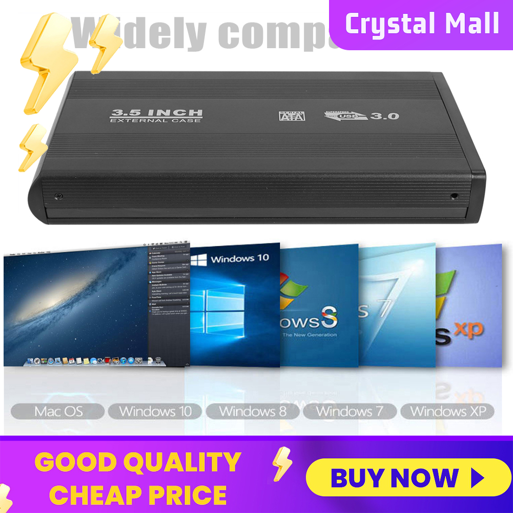 [Arrived within 3 days] 3.5 inch Hard Disk Case SATA to USB3.0 Aluminum ...