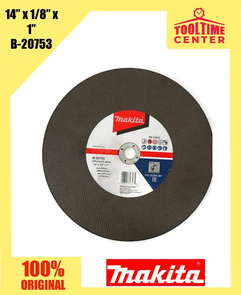 Makita Cut Off Wheel for Metal 14" (355mm) X 1/8" (3mm) X1" (25.4) 2G For MAK2 (Metal T41 A30R ...