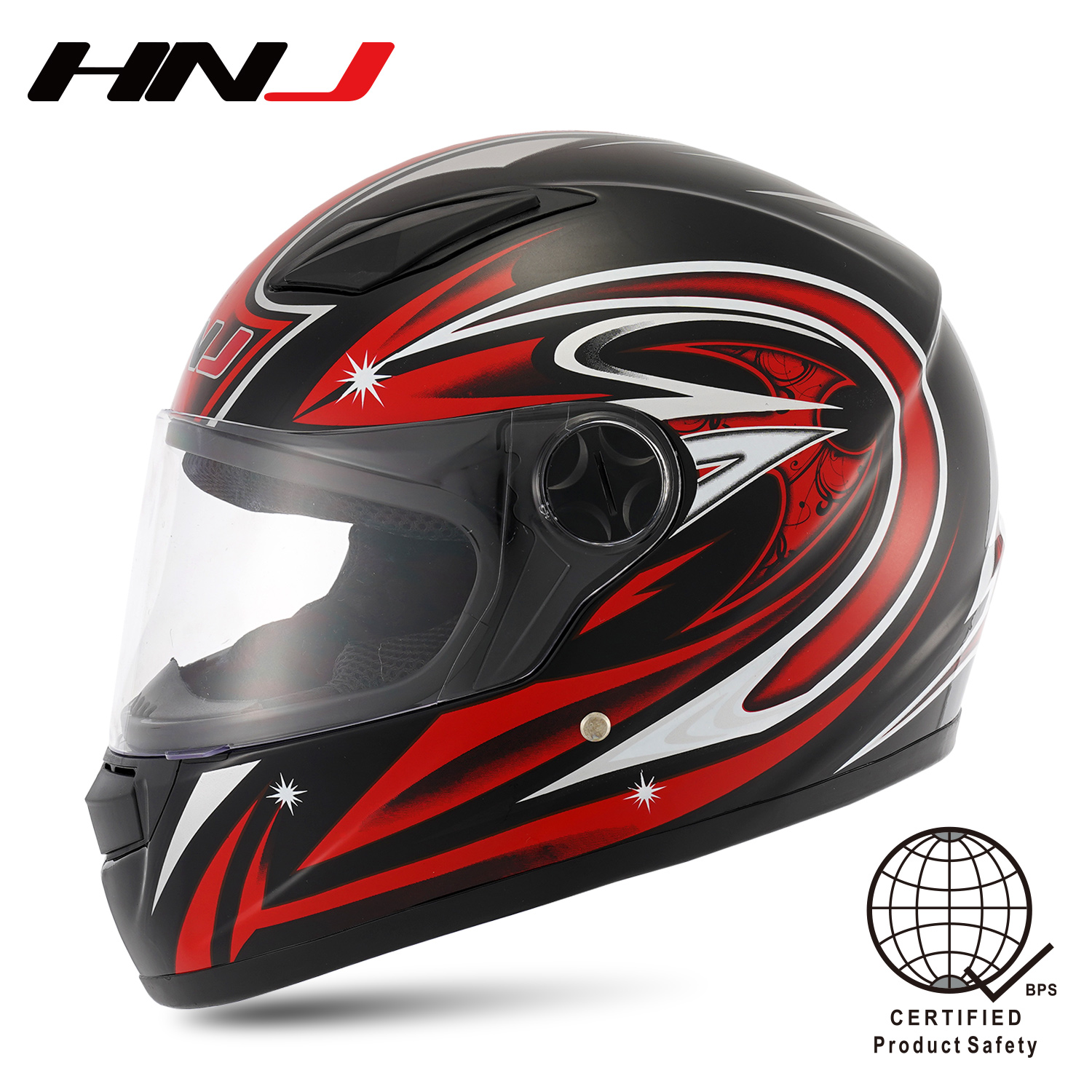 HNJ FF898 Men's Full Face Motorcycle Helmet Single Shade Motor Helmet ...