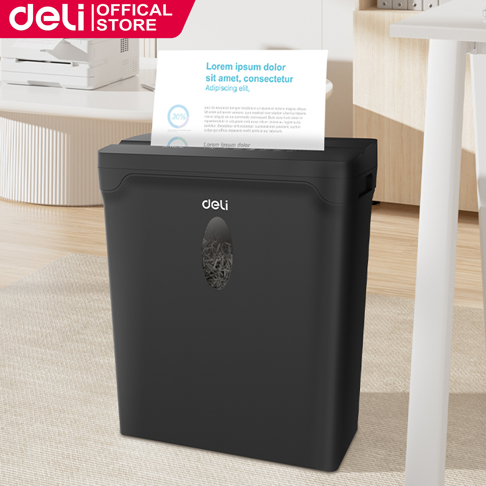 Deli Portable A4 Automatic Paper Shredder Machine 10L Heavy Duty Paper ...