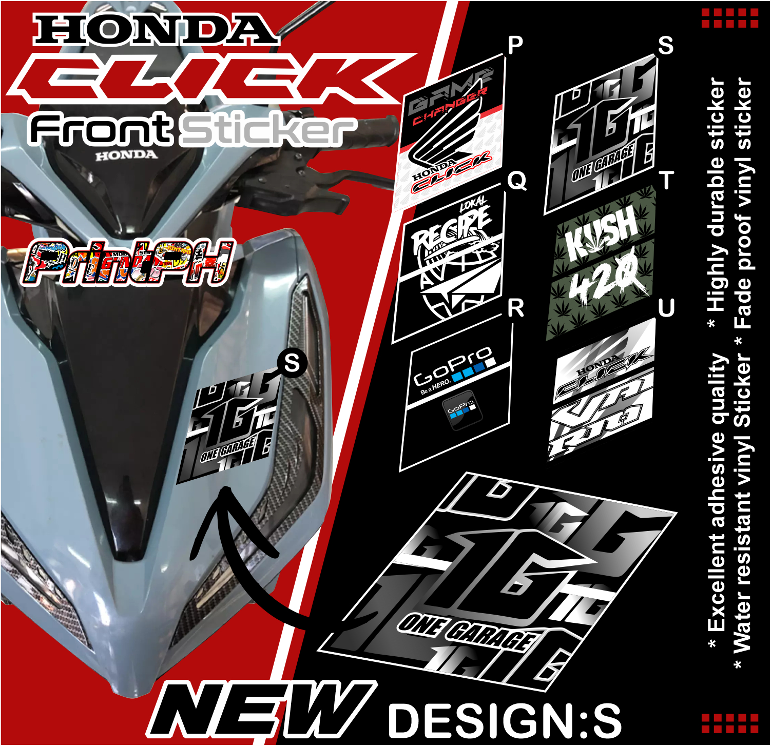 Honda Click Printed Stripes Decals Sticker | Lazada PH