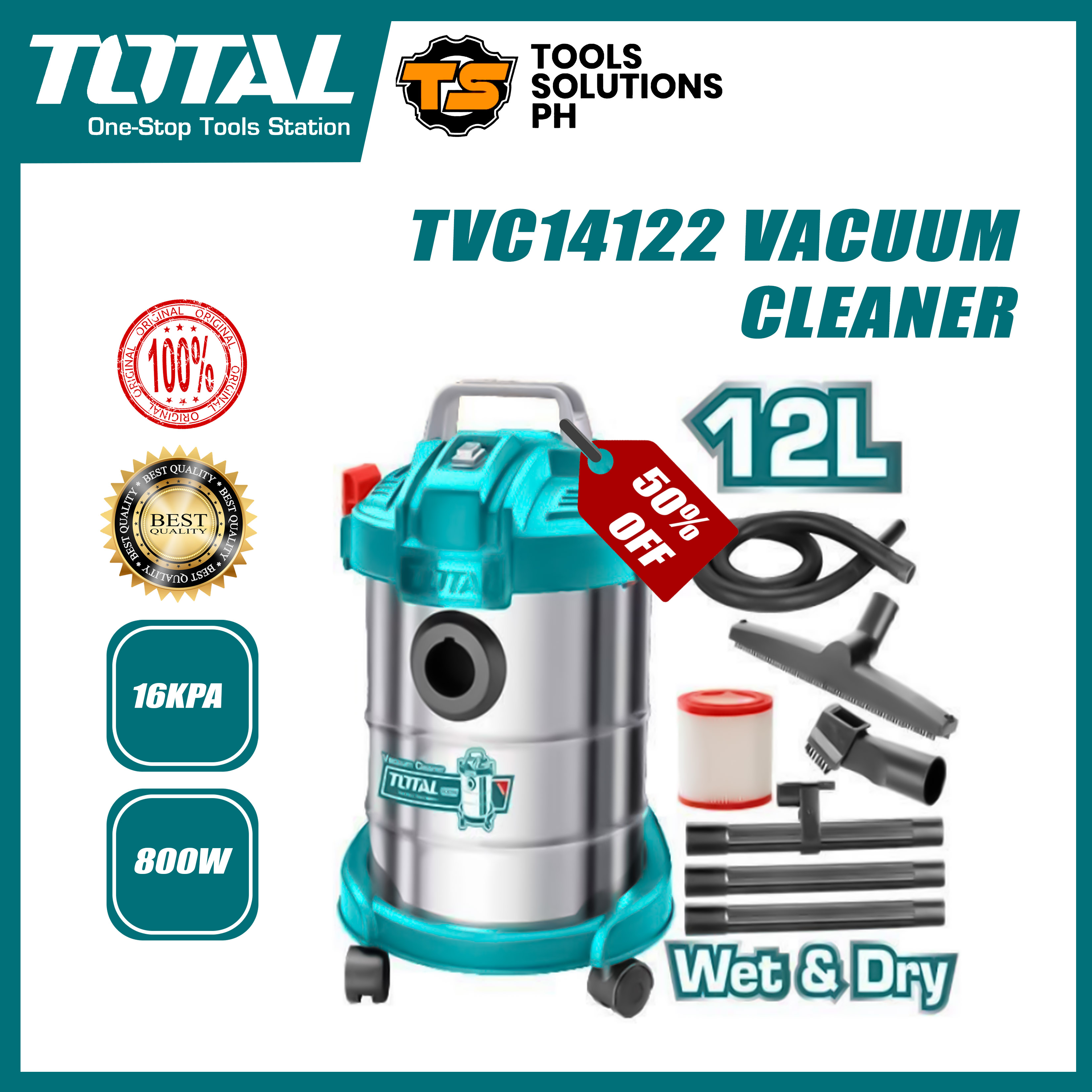 TOTAL TVC14122 Vacuum Cleaner 800W | Lazada PH
