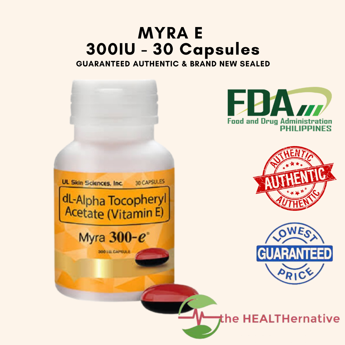 Myra E 300IU - 30 Capsules Original | Healthernative | Lazada PH