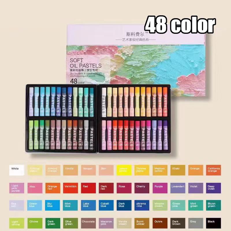 Heavy color oil pastel 12/24/36/48 color soft painting crayons children ...