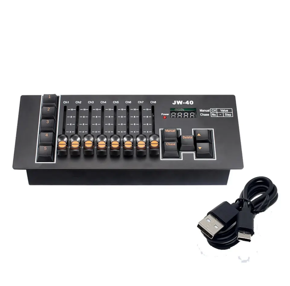 JW-40 DMX Controller Mini LED Stage Light Console for Moving Heads, DMX Controller, Disco ...