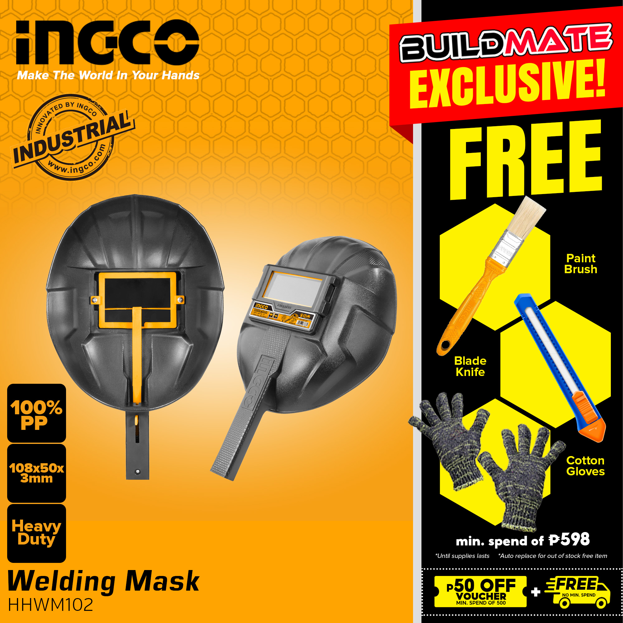 INGCO Welding Mask HHWM102 •BUILDMATE• IHT | Lazada PH