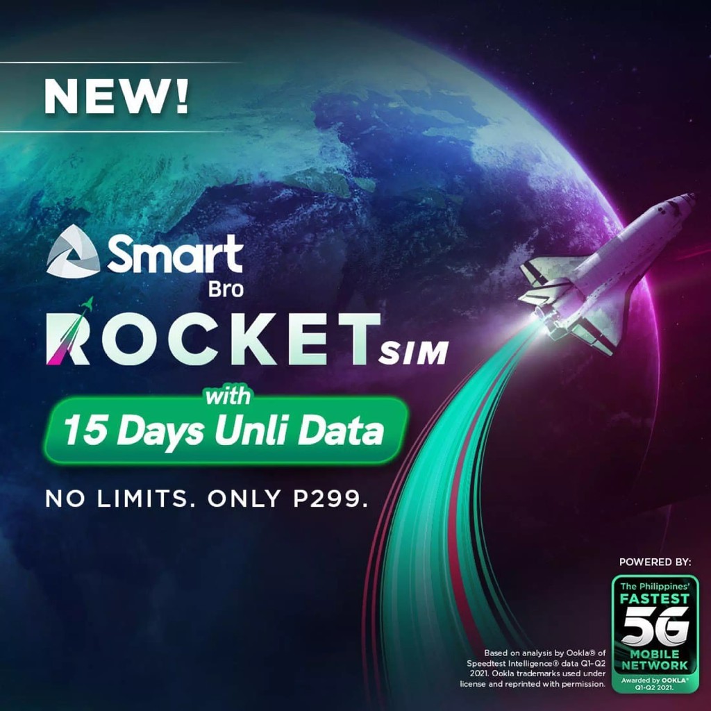 SmartBro Rocket SIM with 15 days Unli Data durable | Lazada PH