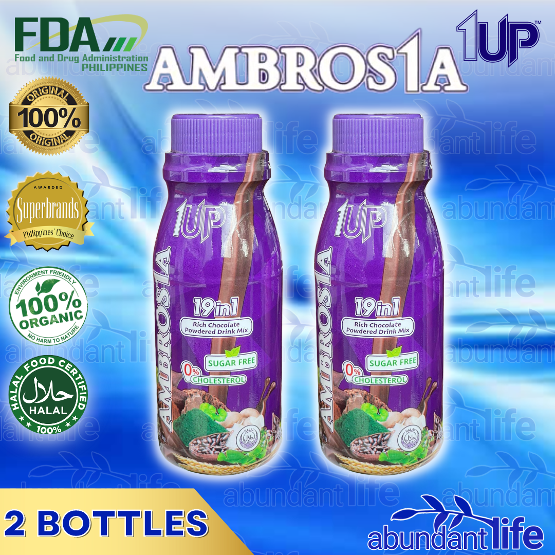 2 Bottle 1up AMBROS1A 19in1 Rich Chocolate Powdered Drink Mix 31g 100% ...