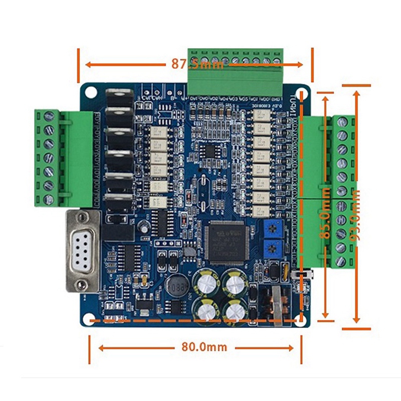 FX3U-14MT PLC Industrial Control Board 8 Input 6 Output 6AD 2DA and RS485 RTC Compatible with ...