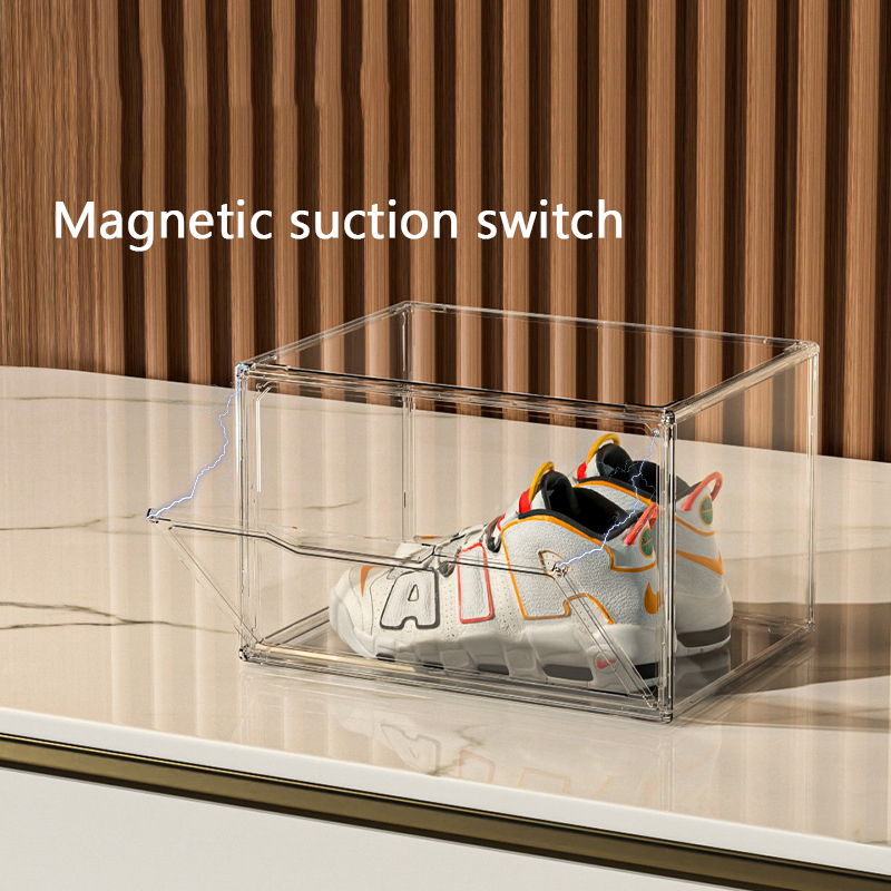 Augety Magnetic Acrylic Shoe Box Clear Side Dorp Front Dorp Transparent ...