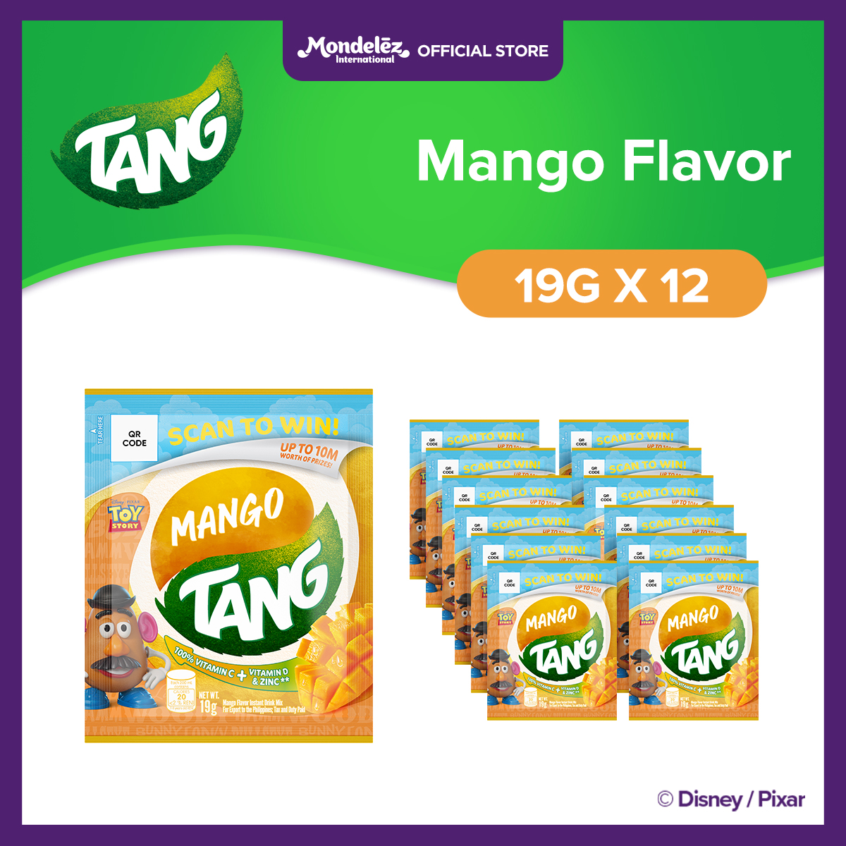 Tang Instant Drink Mix - Mango Flavor 19g with Vitamins and Minerals C ...