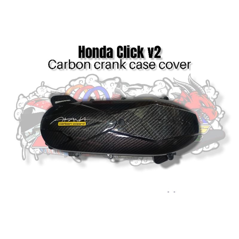 Honda Click carbon crank case cover made in thailand (Free Akana logo ...