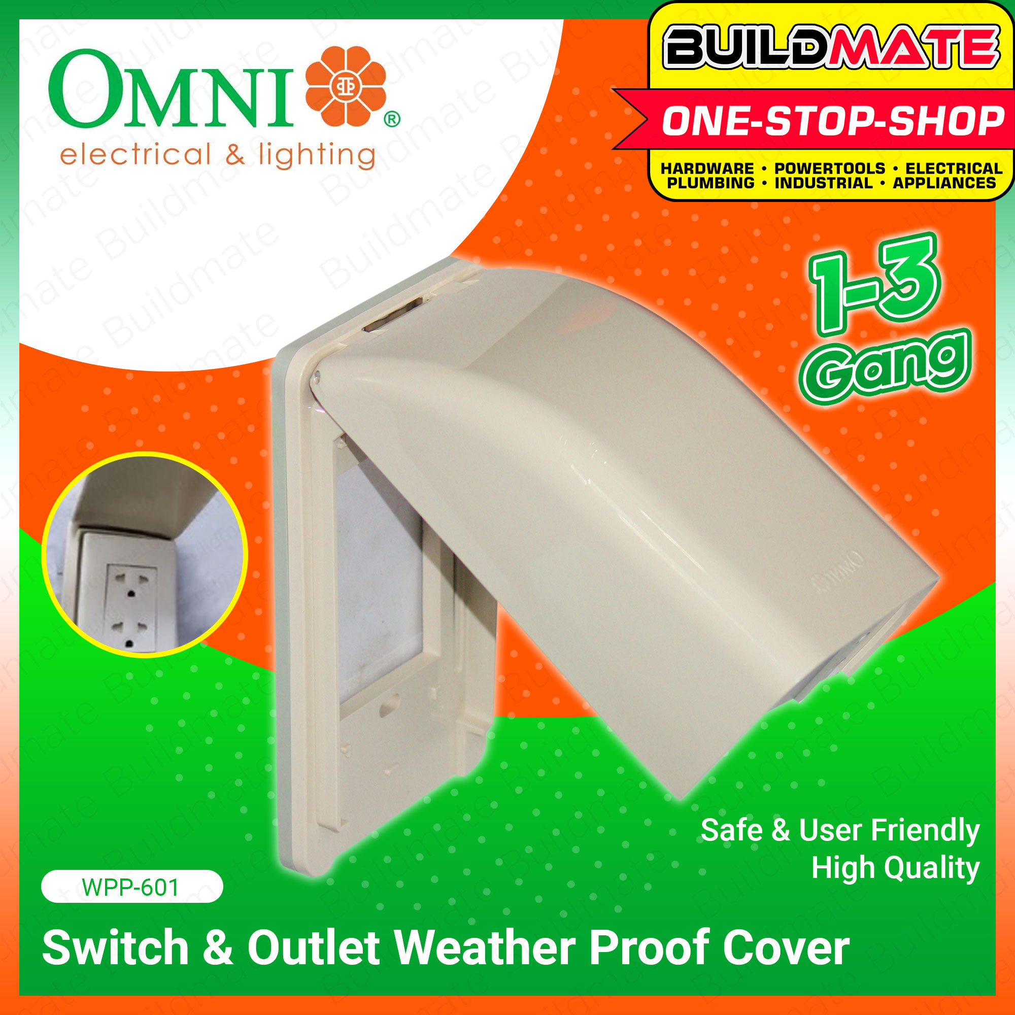 OMNI Weatherproof Cover 1 to 3 Gang Outlet And Switch Model WPP-601 ...