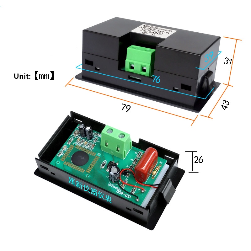 LCD Digital AC Power Voltmeter Color Screen Voltage AC80-500v Voltage ...