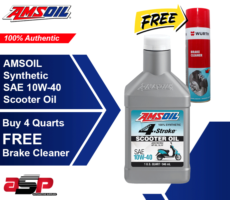 AMSOIL Formula 4-Stroke 10W-40 100% Synthetic Scooter Oil Quart | Lazada PH
