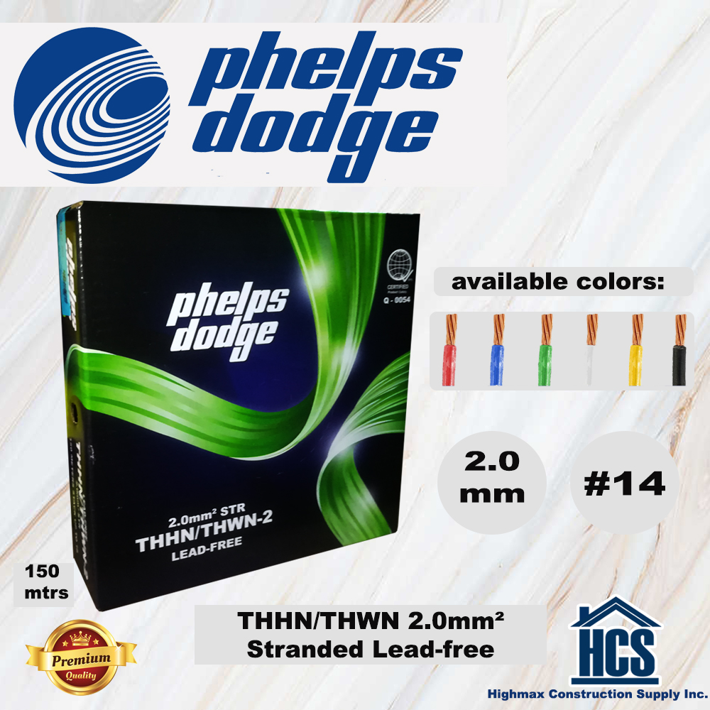 Phelps Dodge Stranded Wire THHN/THWN-2 Lead Free 2.00 mm² #14 | Lazada PH