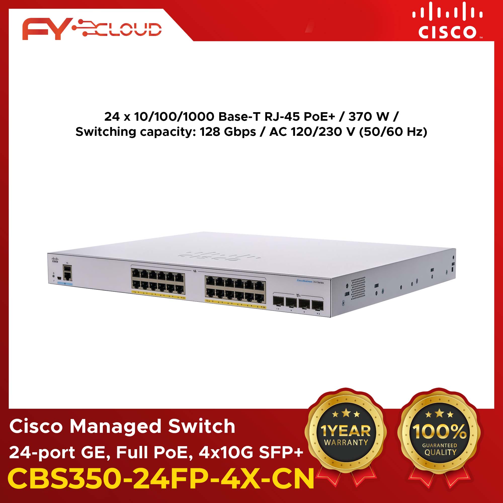 Cisco Business | CBS350-24FP-4X-CN | Managed Switch | 24 Port GE | Full ...
