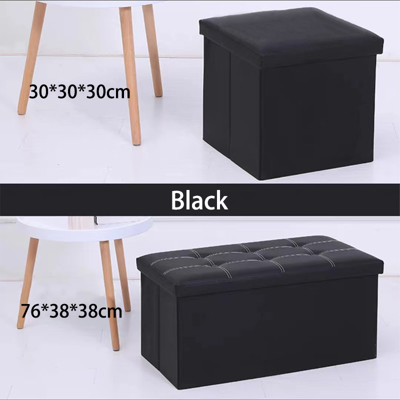 Younal leather ottoman Storage box Rectangular storage stool organizer ...