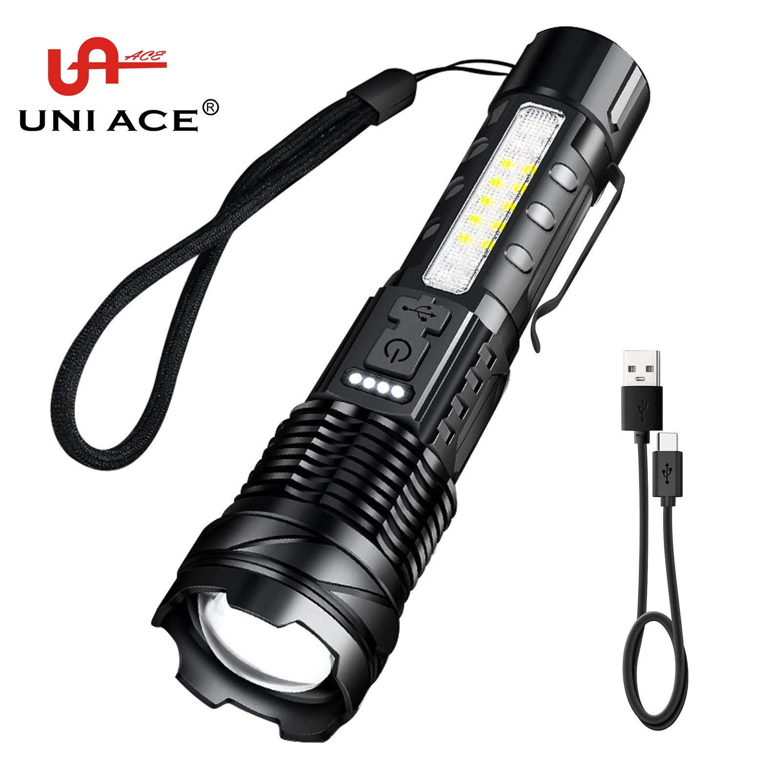 Usb Long Range Powerful High Lumens 100000 Camping Flashlight ...