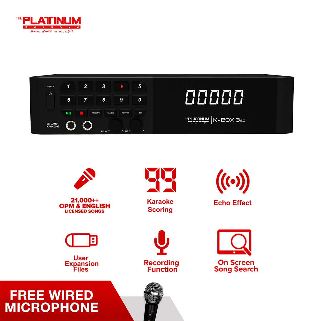 Platinum Karaoke KBOX3 SD Player with 21K++ English/OPM Songs and Free ...