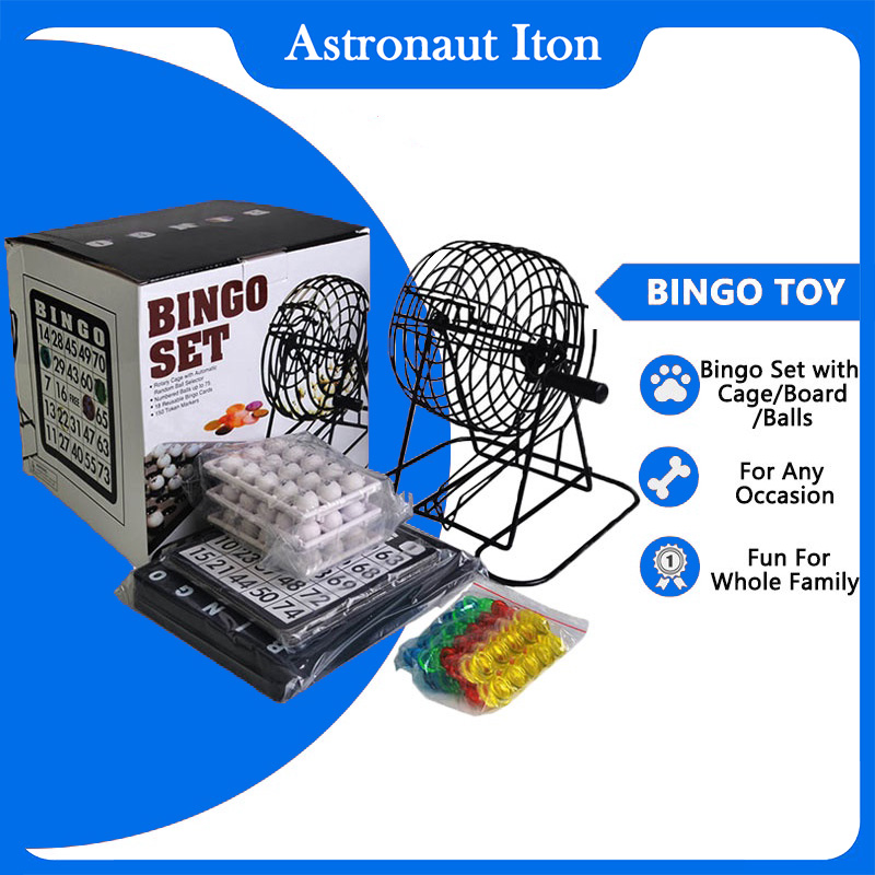Deluxe Bingo Game Set with Bingo Cage, Bingo Board, Bingo Balls, 18 ...